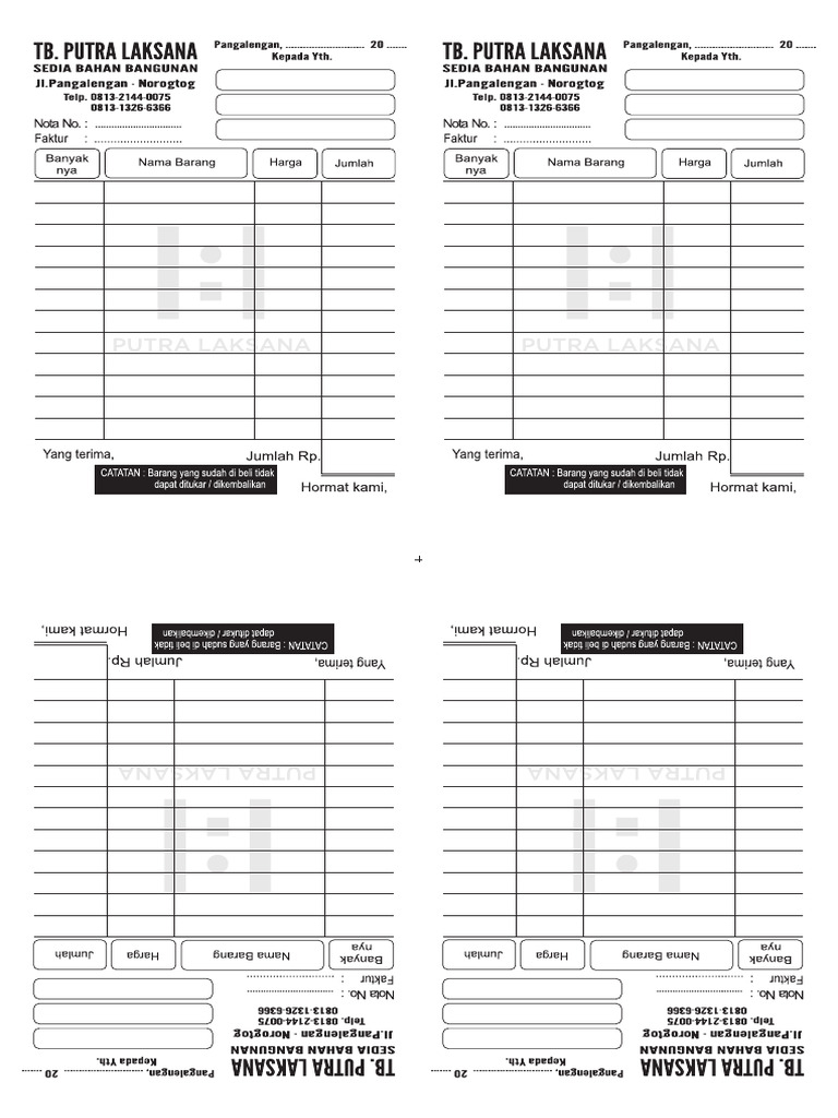 Plat Toko Tb Putra Laksana | PDF