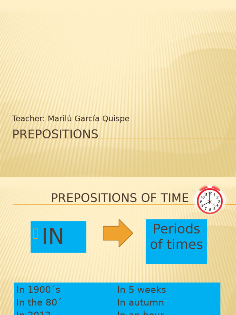 Prepositions of Time and Place - Use Rules | PDF