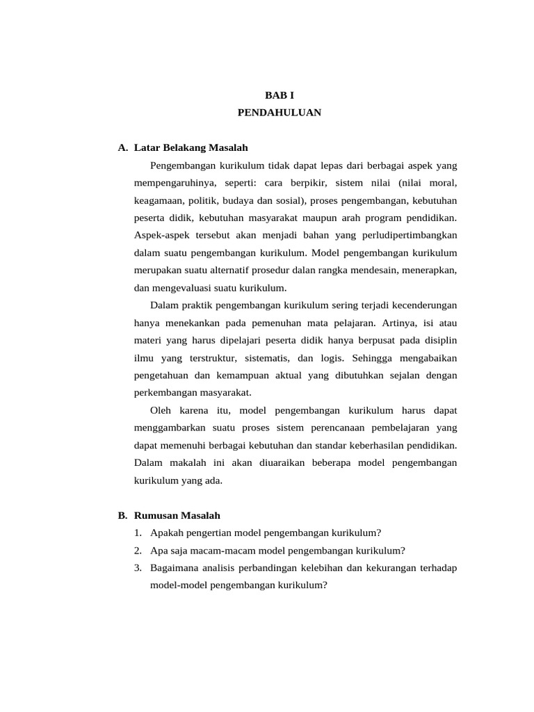 Model Kurikulum | PDF
