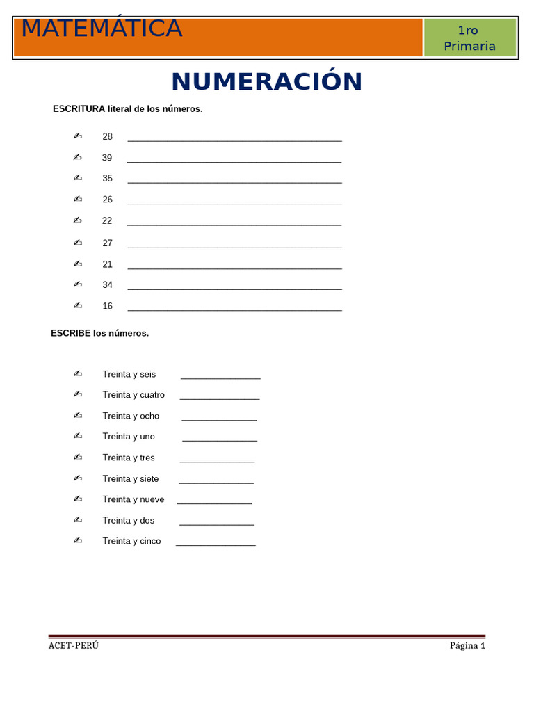 Actividades Matemáticas para 1er Grado | PDF
