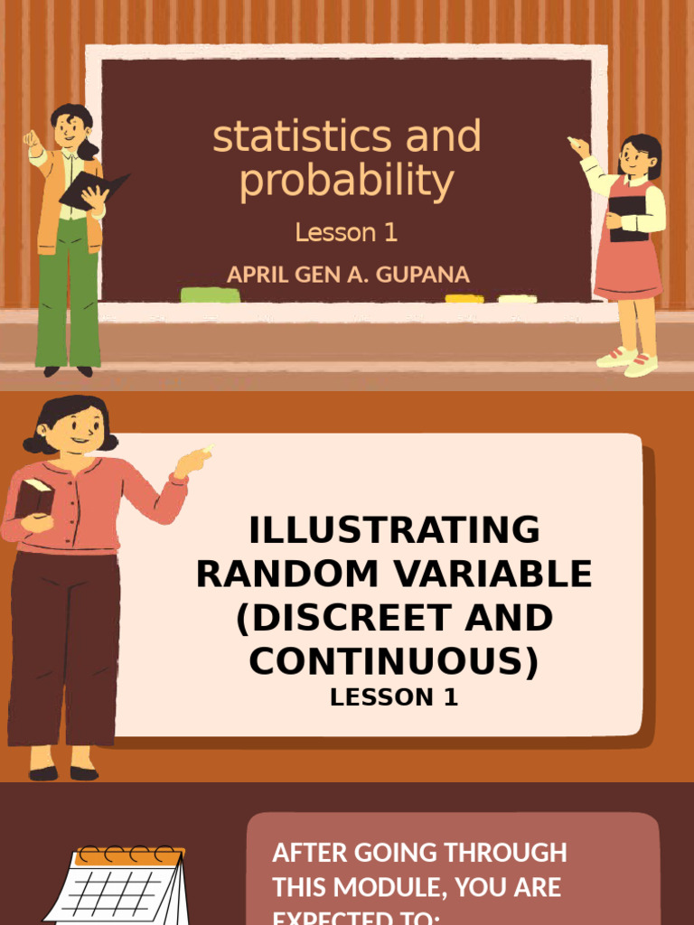 LESSON 1 Statistics and Probability Presentation | PDF | Probability Distribution | Random Variable