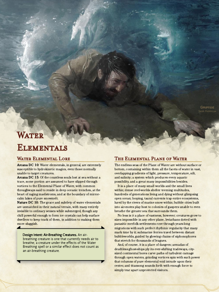 Water Elementals - The Homebrewery | PDF | Sea | Water