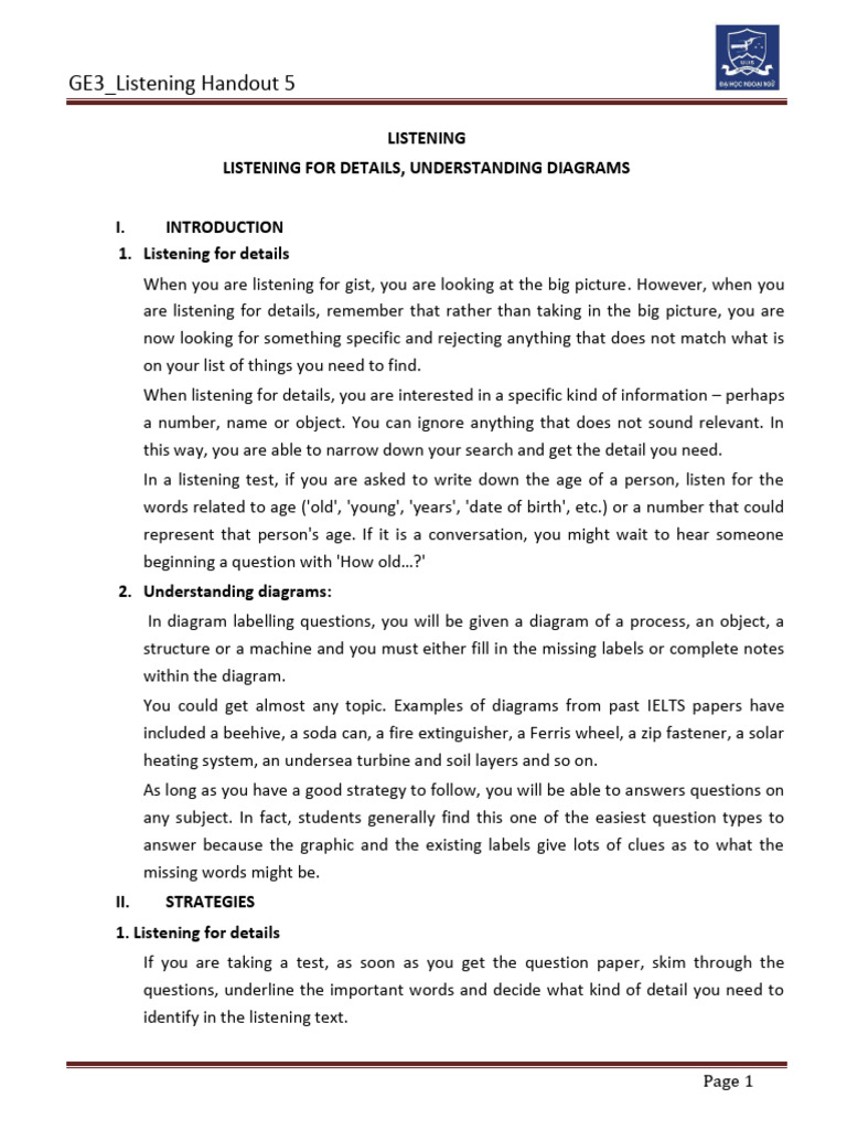 GE3 - Listening Handout 5 For Ss | PDF | Brain | Central Nervous System