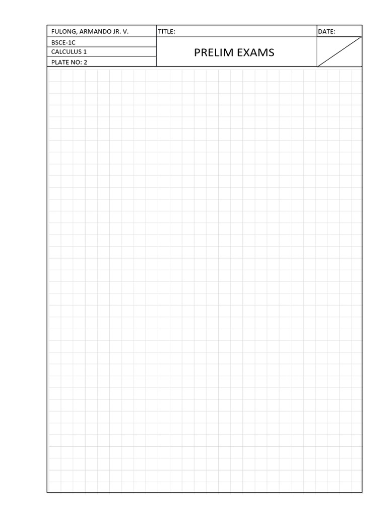BSCE-1C Calculus 1 Prelim Exams | PDF