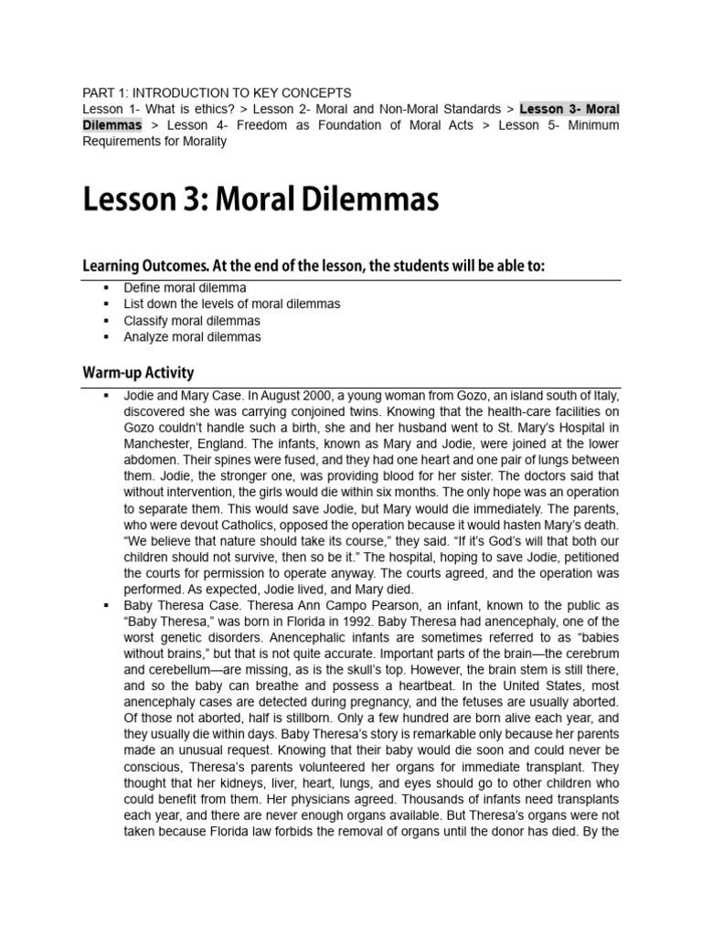 Understanding Moral Dilemmas Explained | PDF