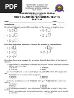 Mathematics Quiz Bee-Grade 6 | PDF | Arithmetic | Elementary Mathematics