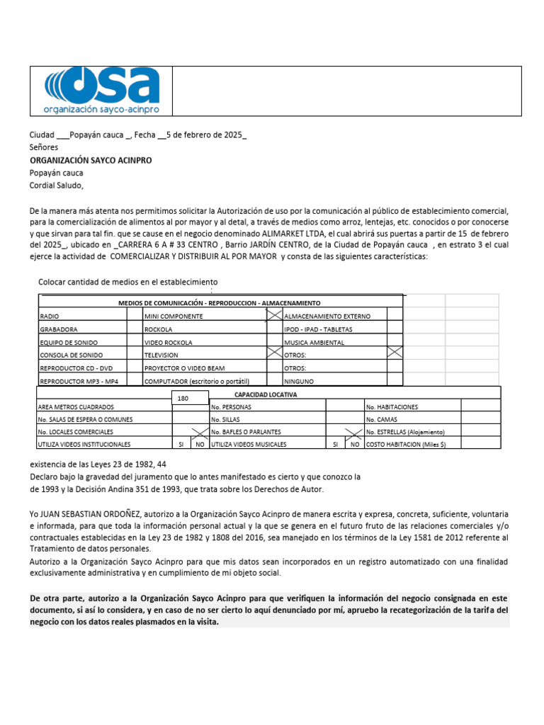 Certificado Sayco y Acinpro 4 | PDF | Electrónica de consumo | Informática