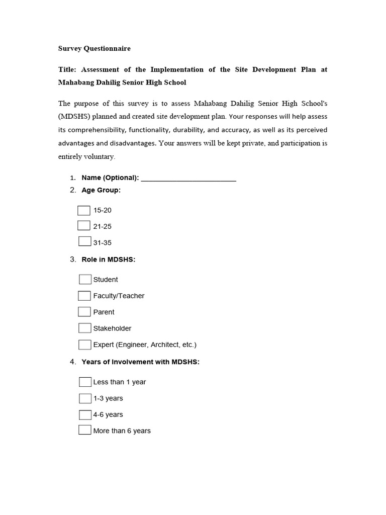 Survey Questionnaire | PDF | Learning