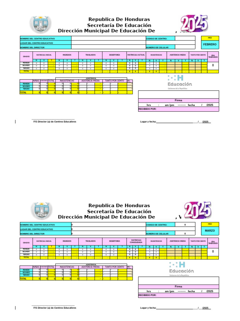Pre Basica Parte Mensual | PDF