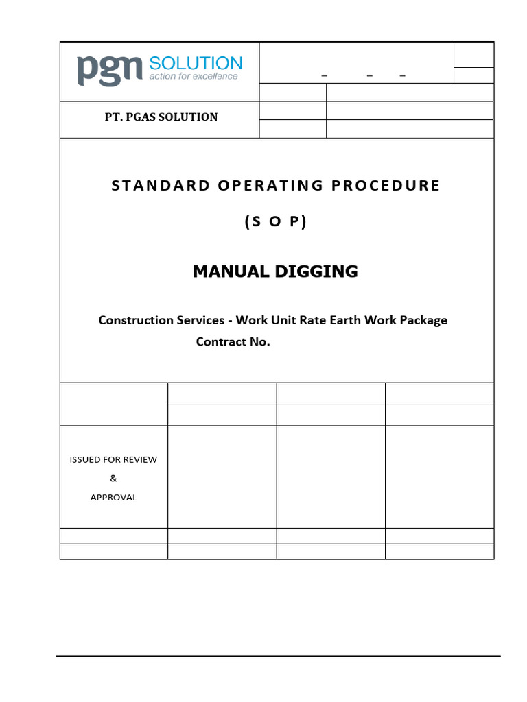 26-SOP Manual Digging | PDF
