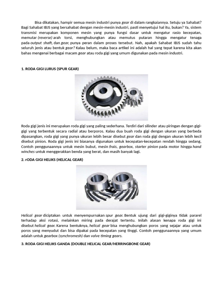Jenis-Jenis Gear | PDF