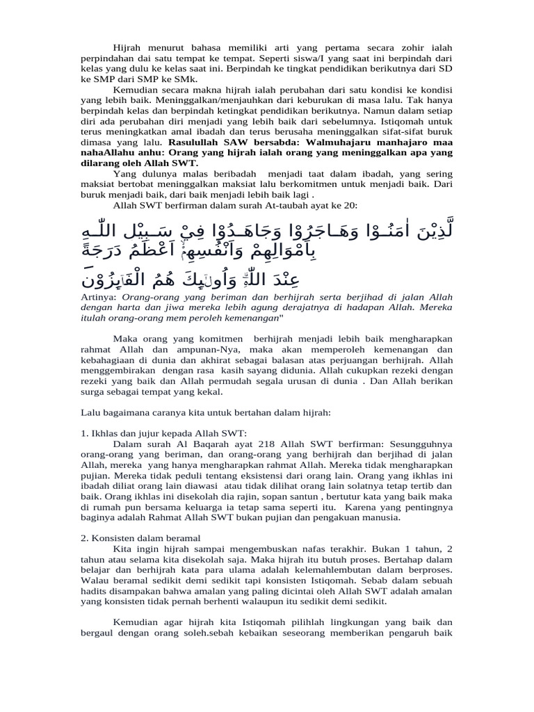 Makna dan Proses Hijrah dalam Islam | PDF