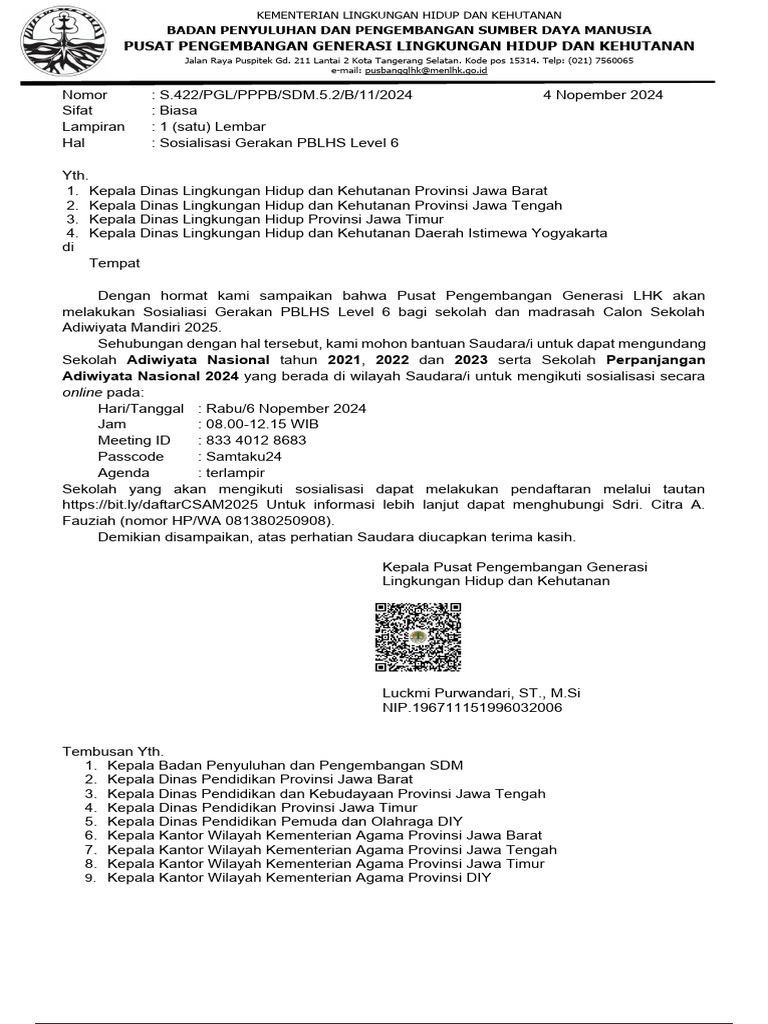 Surat Sosialisasi CSAM Danone, Jatim, Jabar, Jateng, D.I. Yogyakarta | PDF