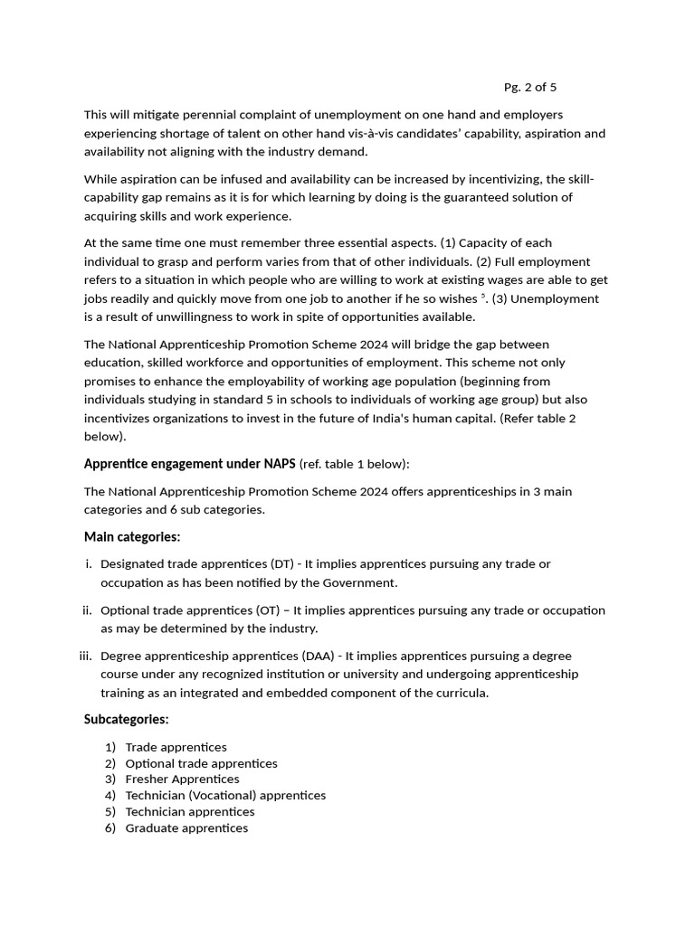 Relevance of National Apprenticeship Promotion Scheme 2024 - 2 of 5 | PDF