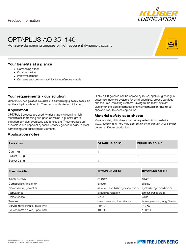 OPTAPLUS AO 35 140 014016 PI GB en | PDF | Oil | Physical Sciences