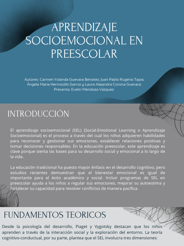 Aprendizaje Socioemocional en Preescolar PDF | PDF | Las emociones ...