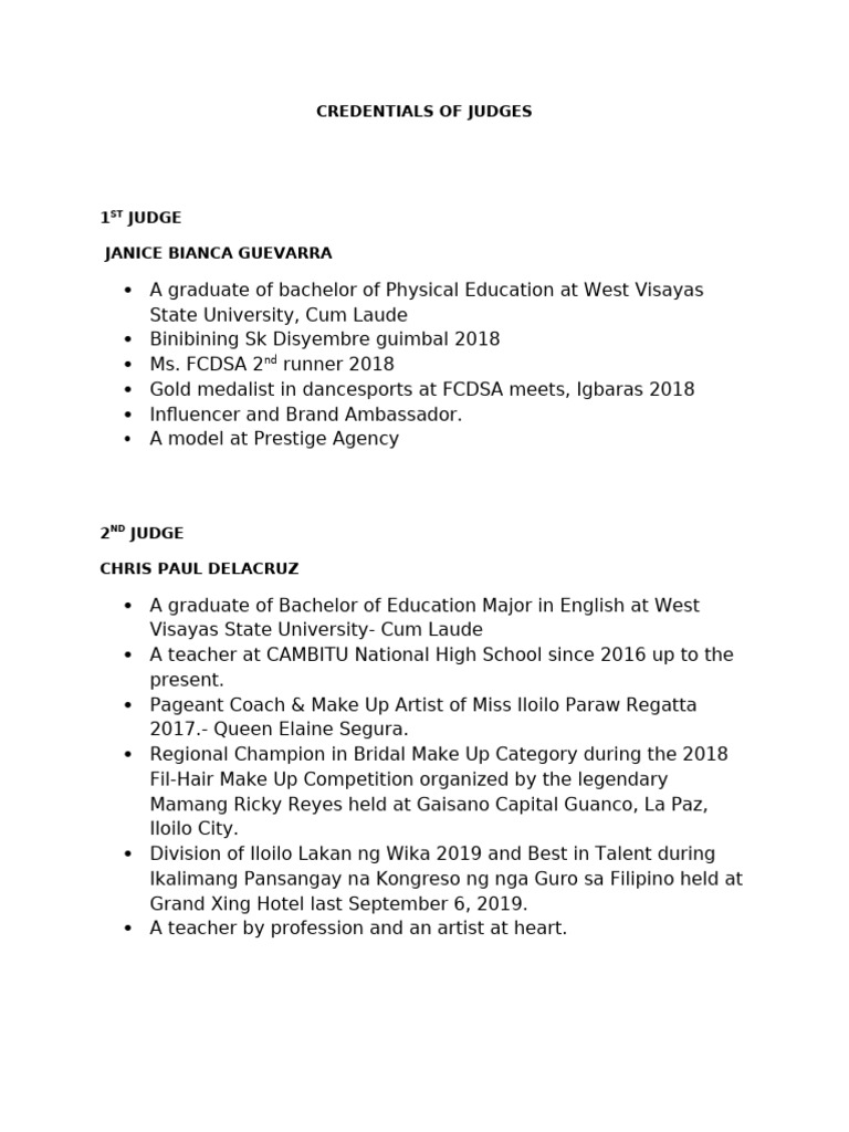 Credentials of Judges | PDF
