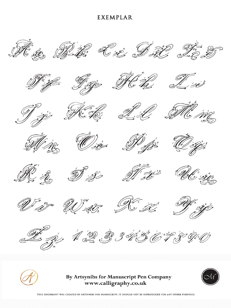 Modern Calligraphy Alphabet With Flourishes | PDF