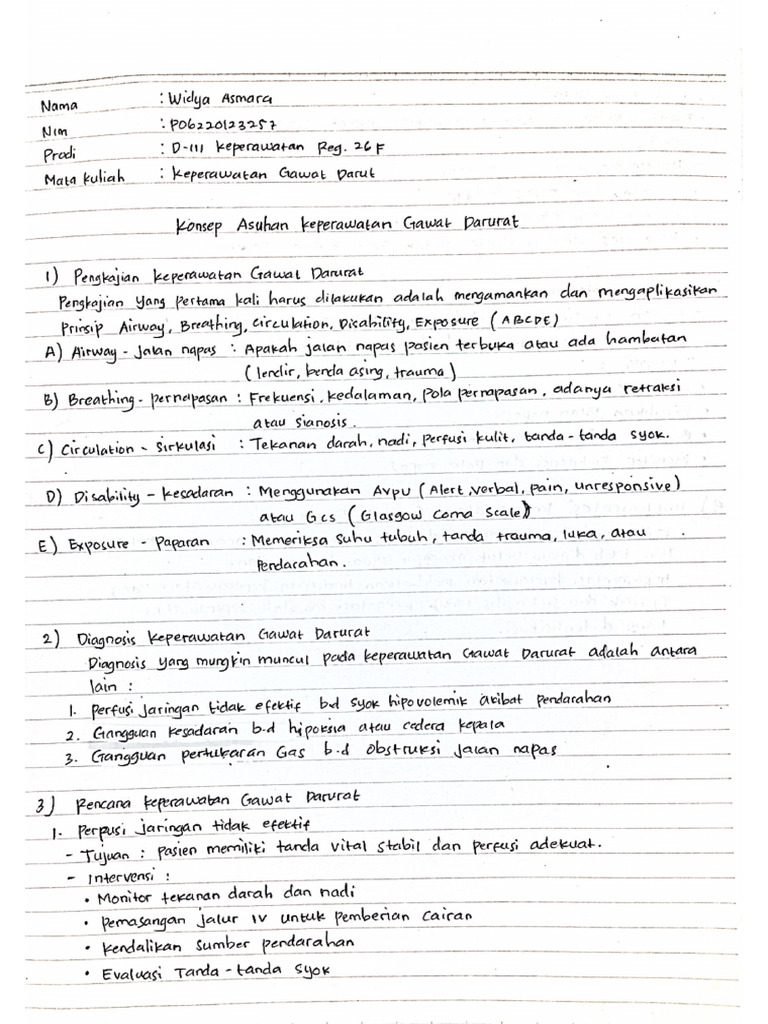 Konsep asuhan kep. Gadar | PDF