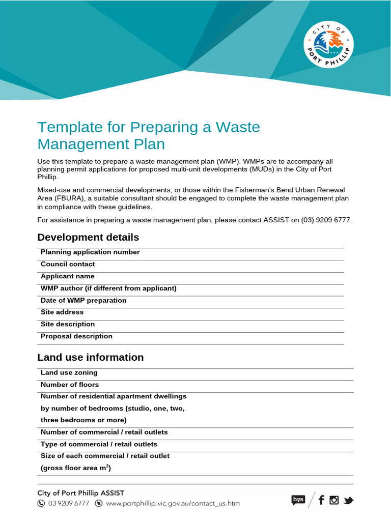 Waste MNGT Plan Template 20190715 | PDF | Waste Management | Waste