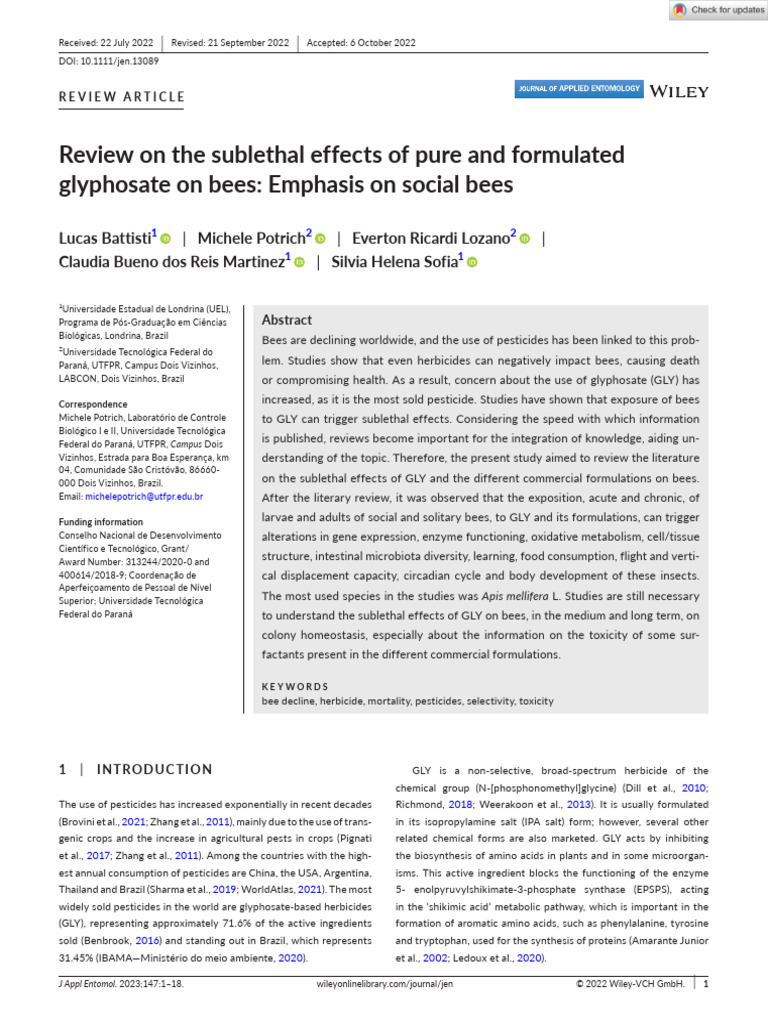 Battisti, Lucas, 2020 - Review On The Sublethal Effects of Pure and ...