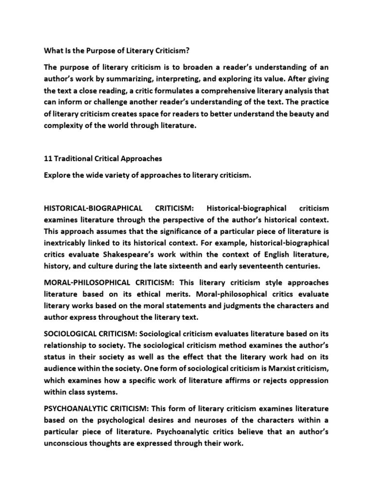 Literary Criticism-Grade 10 | PDF | Deconstruction | Literary Criticism