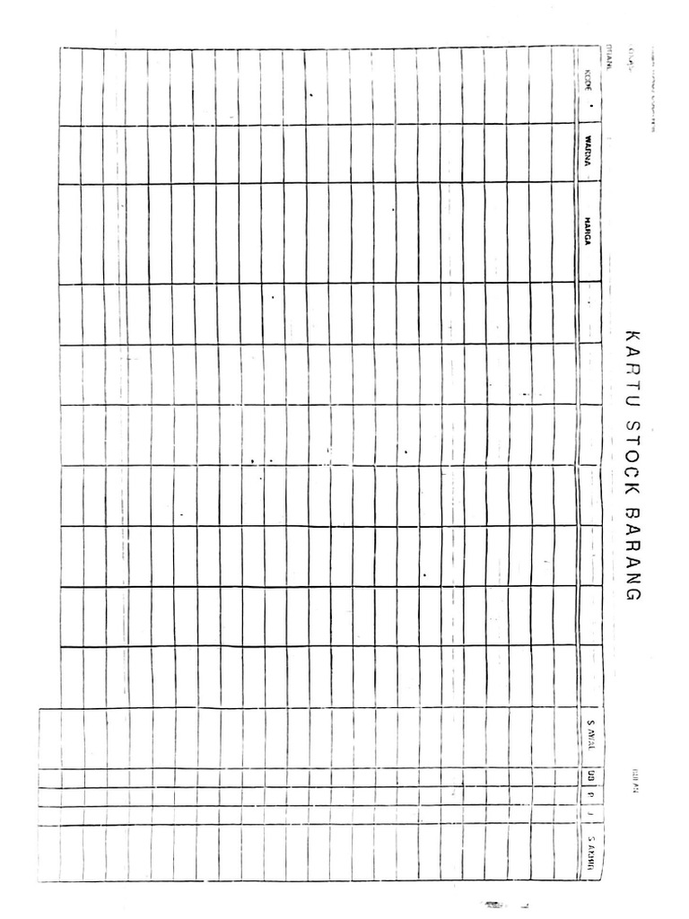 Master Kartu Stock | PDF
