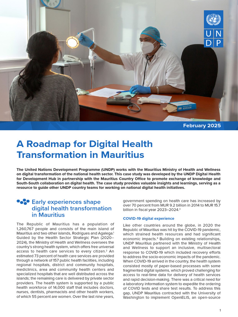 Digital Health Transformation Roadmap Mauritius | PDF | Governance ...
