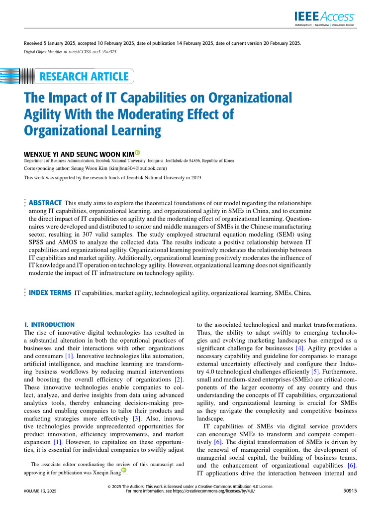 The Impact of IT Capabilities On Organizational Agility With The Moderating Effect of ...