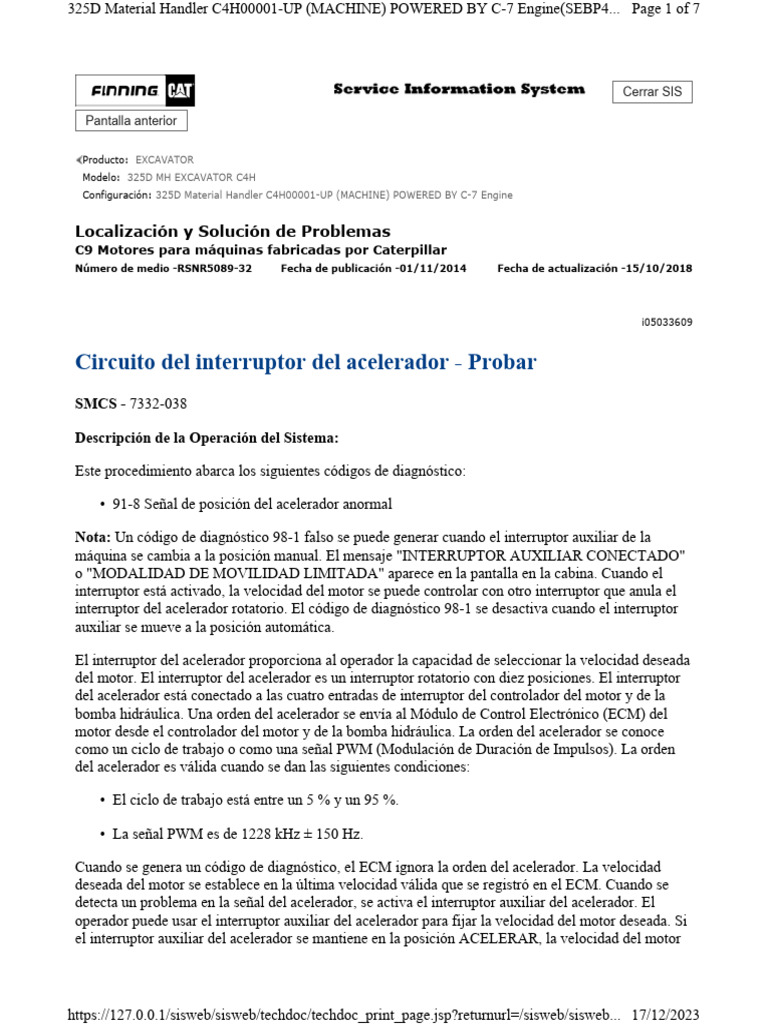 Funcionamiento de Dial Acelerador de Motor | PDF | Conector eléctrico | Cambiar