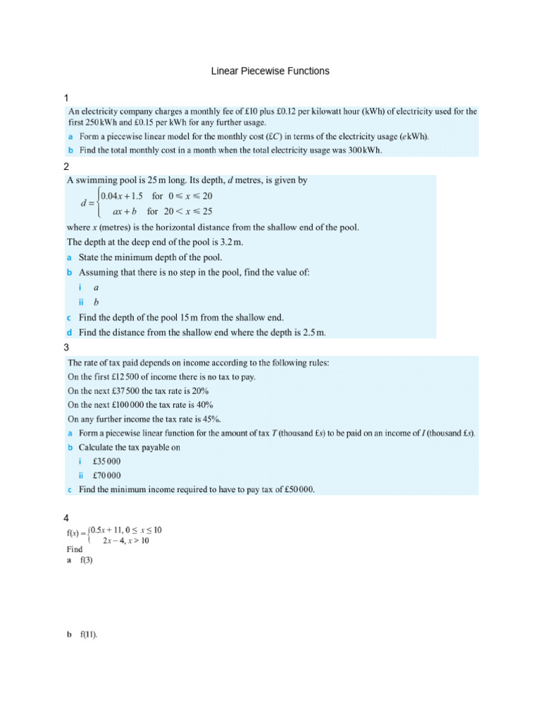 Linear_Piecewise_Functions_W | PDF