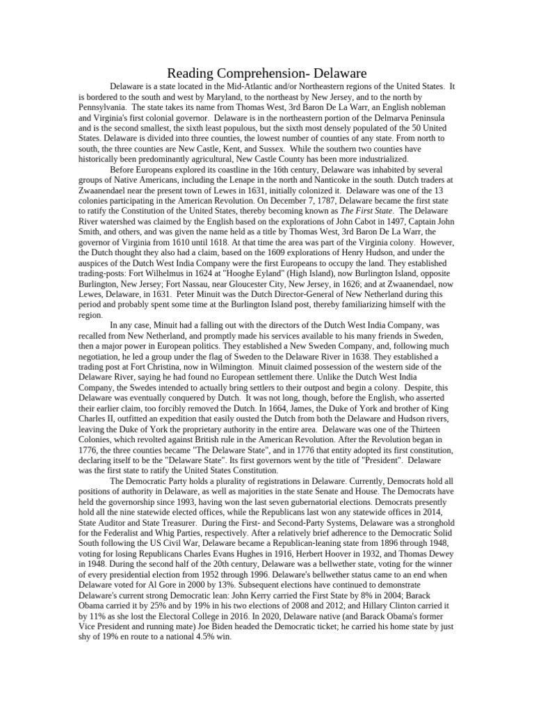 Reading Comprehension 11-06-24 | PDF | Delaware | Democratic Party ...