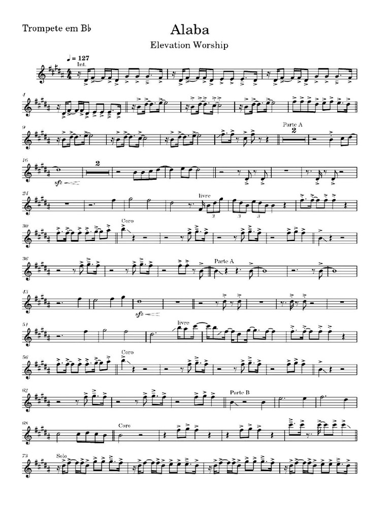 Alaba Worship Trompeta | PDF