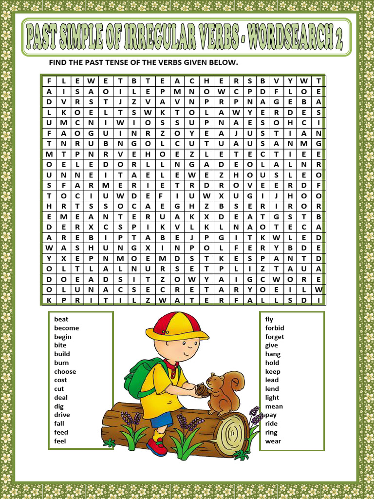 Past-Simple - Wordsearch | PDF | Linguistic Typology | Linguistics