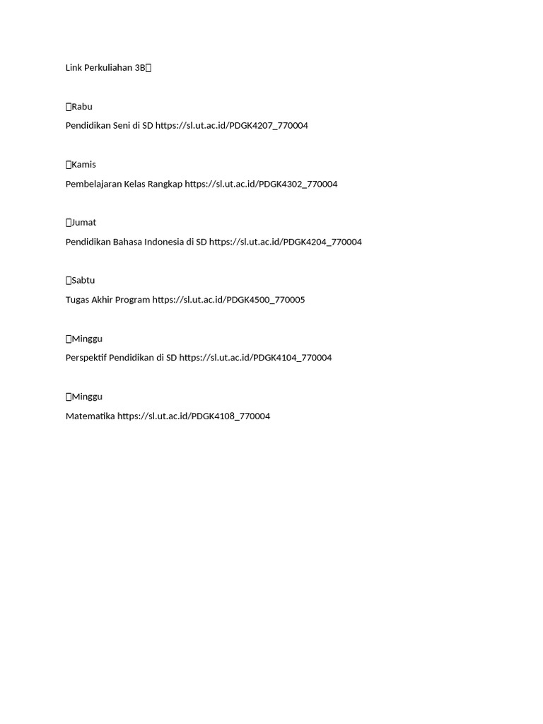 Link Perkuliahan 3B? | PDF