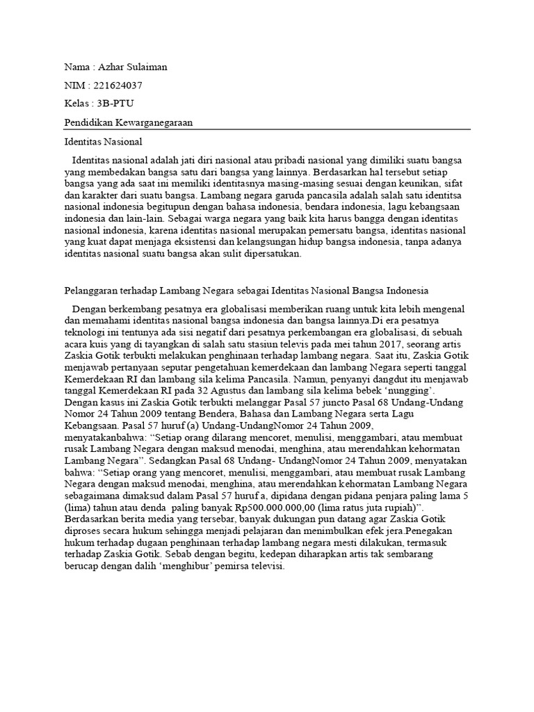 Tugas PKN Azhar Sulaiman | PDF