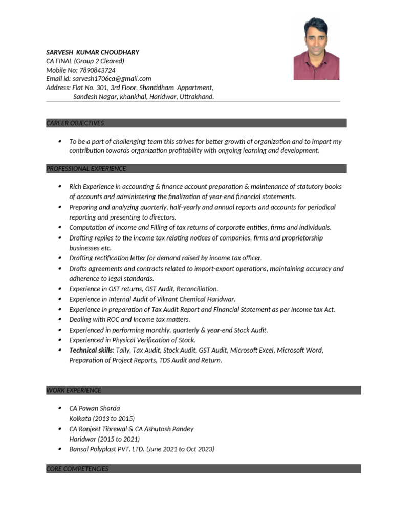 CA Finalist with Finance Expertise | PDF | Audit | Taxes