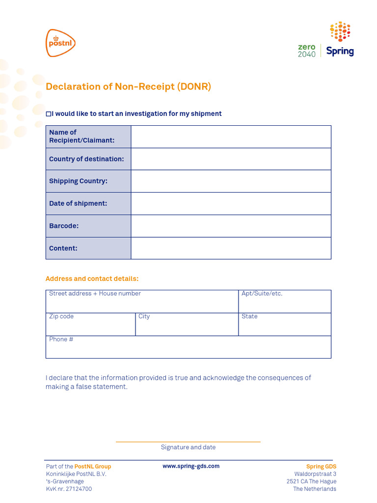 Spring Gds - Donr Form 1 | PDF
