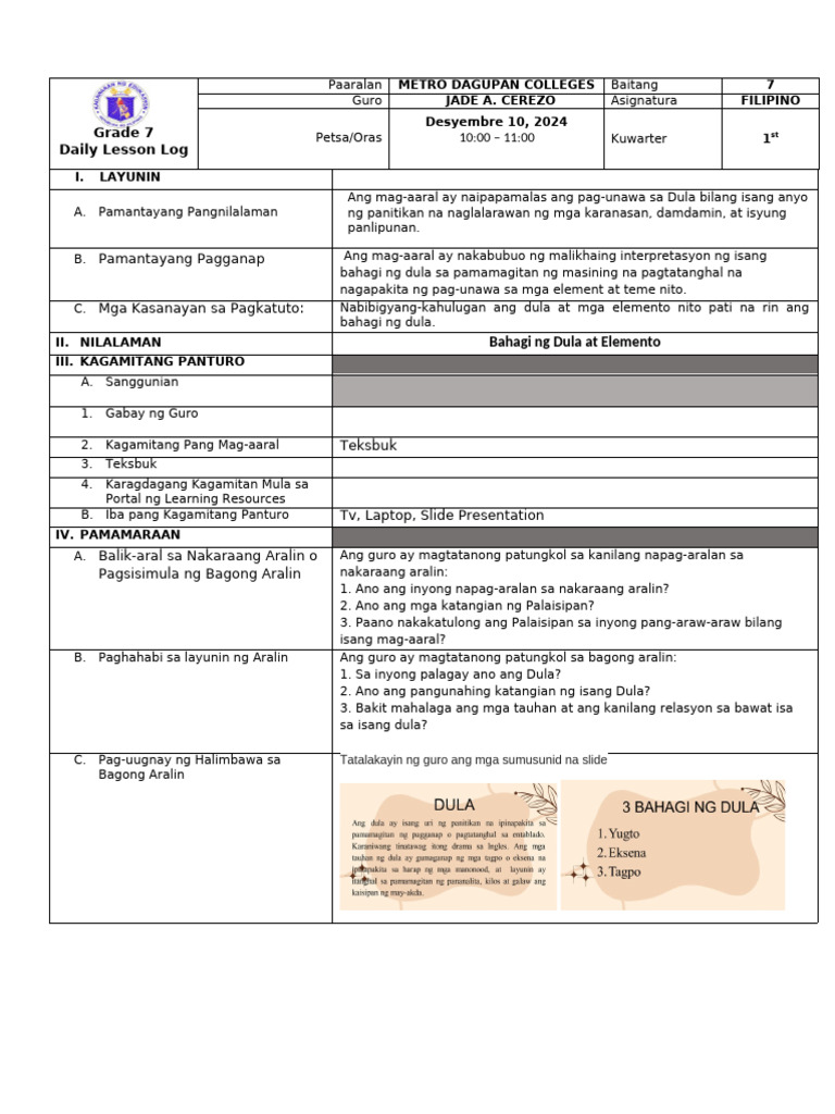 Lesson Plan TFTL | PDF