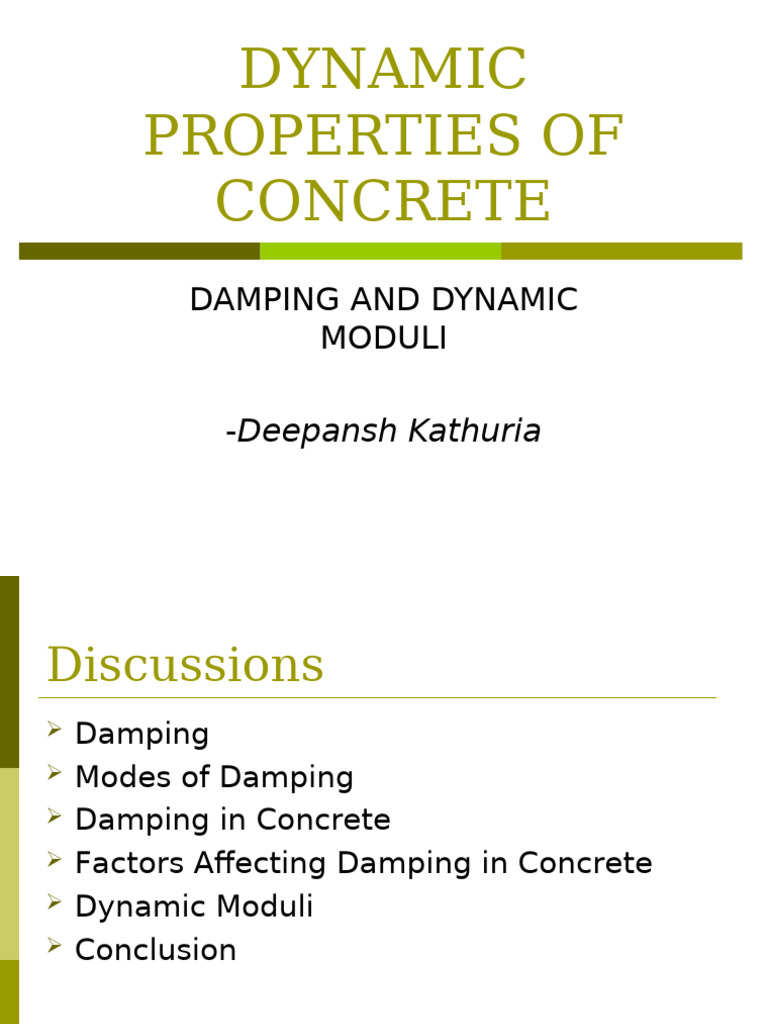 Dynamic Properties Concrete | PDF | Damping | Young's Modulus