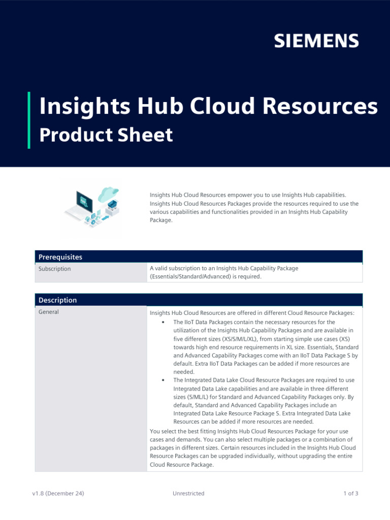 Insights Hub Cloud Resources Overview | PDF | Cloud Computing | Computing