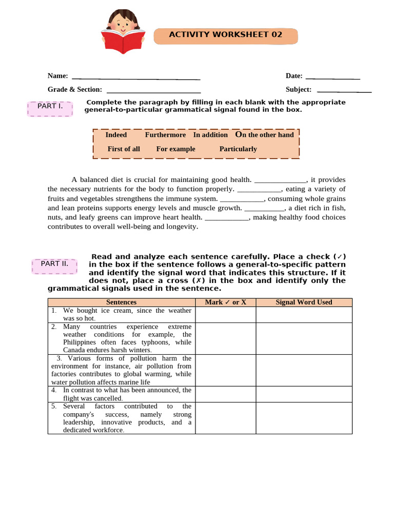 General-to-Specific Grammar Exercise | PDF