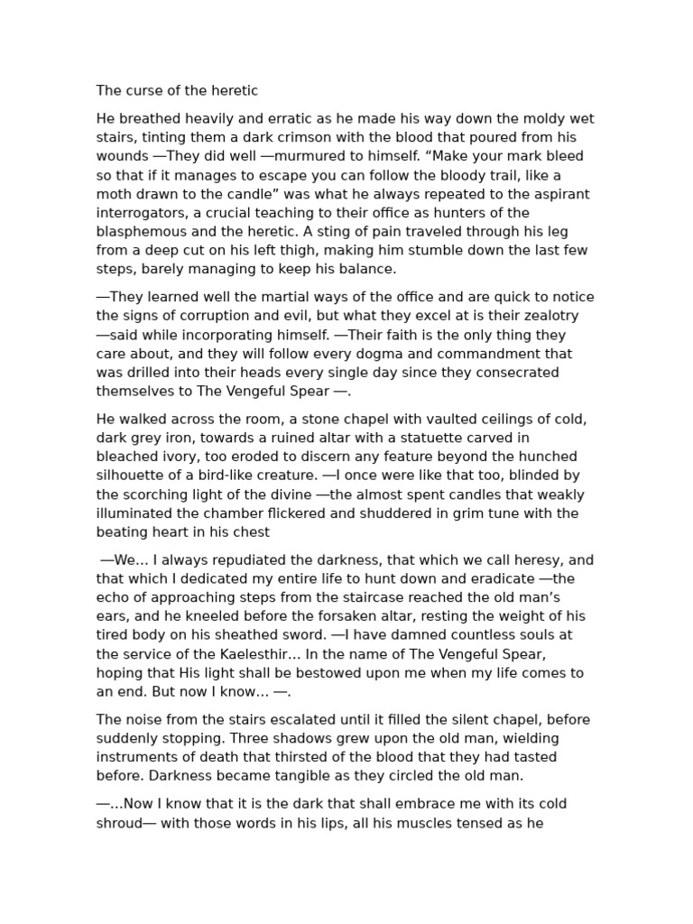 The Curse of The Heretic - Lucius Aurelius Background | PDF