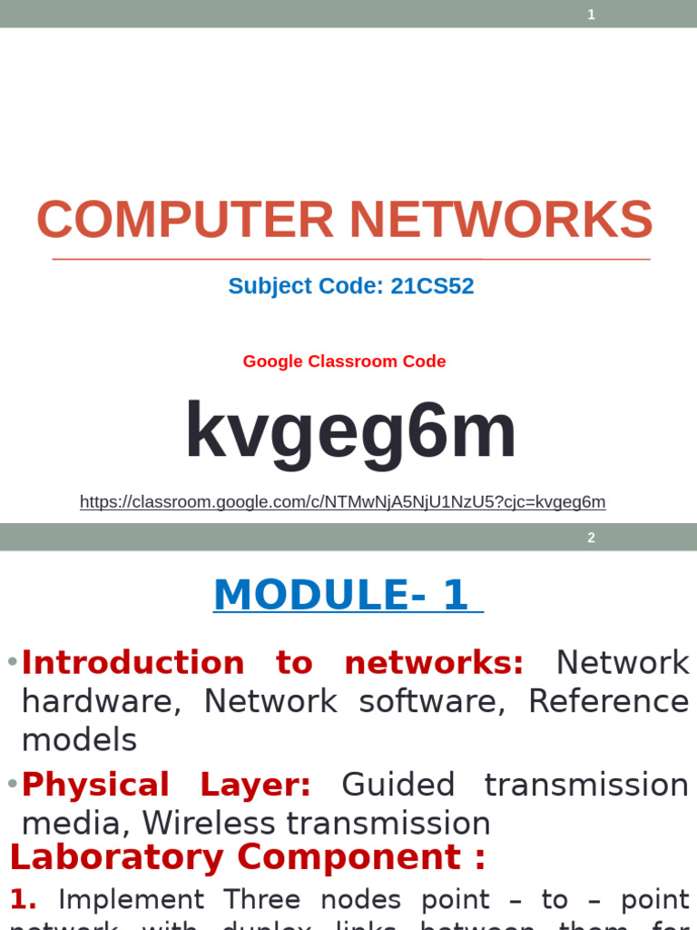 21CS52 CN Module 1 | PDF | Computer Network | Osi Model