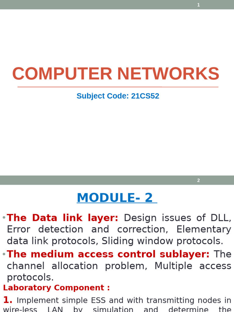 21CS52 CN Module 2 | PDF | Error Detection And Correction | Computer ...