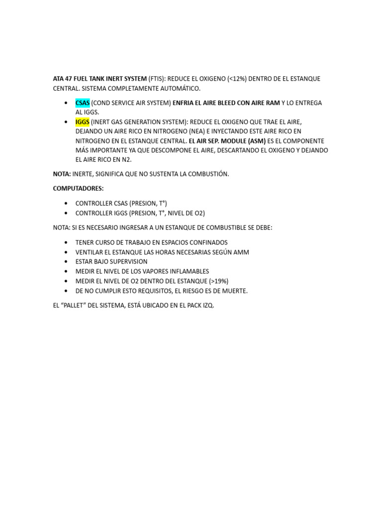 Resumen Ata 47 Fuel Tank Inert System | PDF