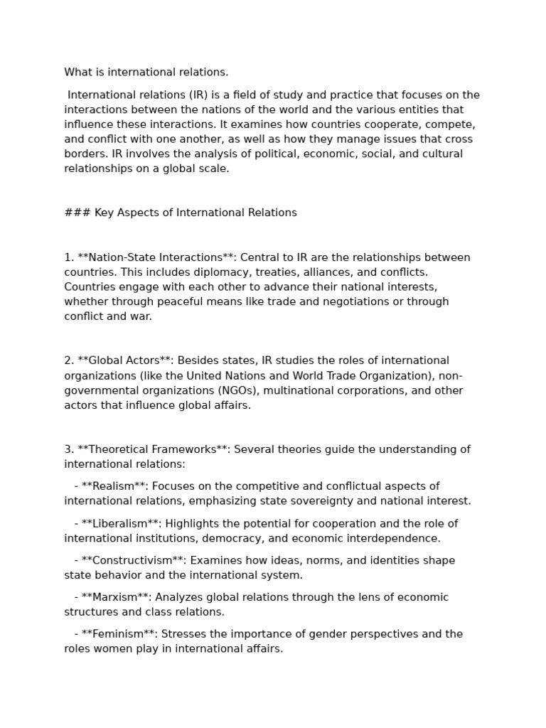 Understanding International Relations | PDF | International Relations ...