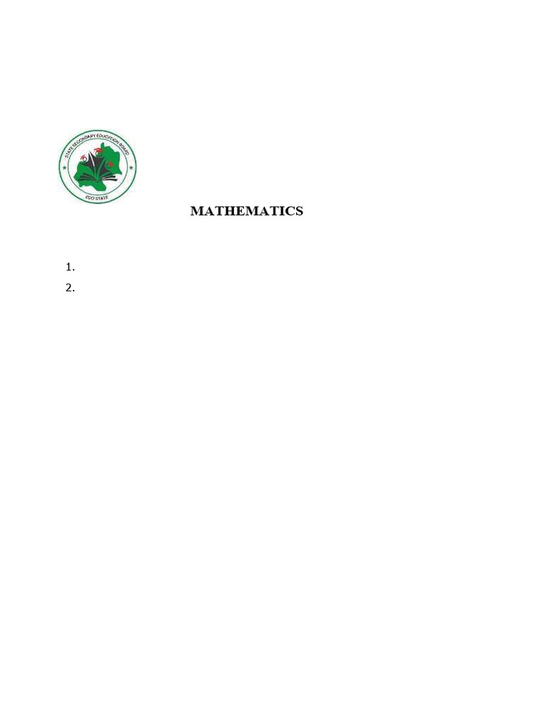 Mathematics SS1 1ST Term Ca Test | PDF