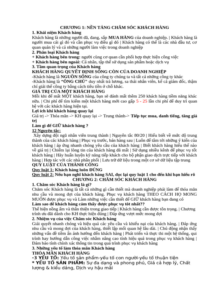 TÀI LIỆU CSKH | PDF