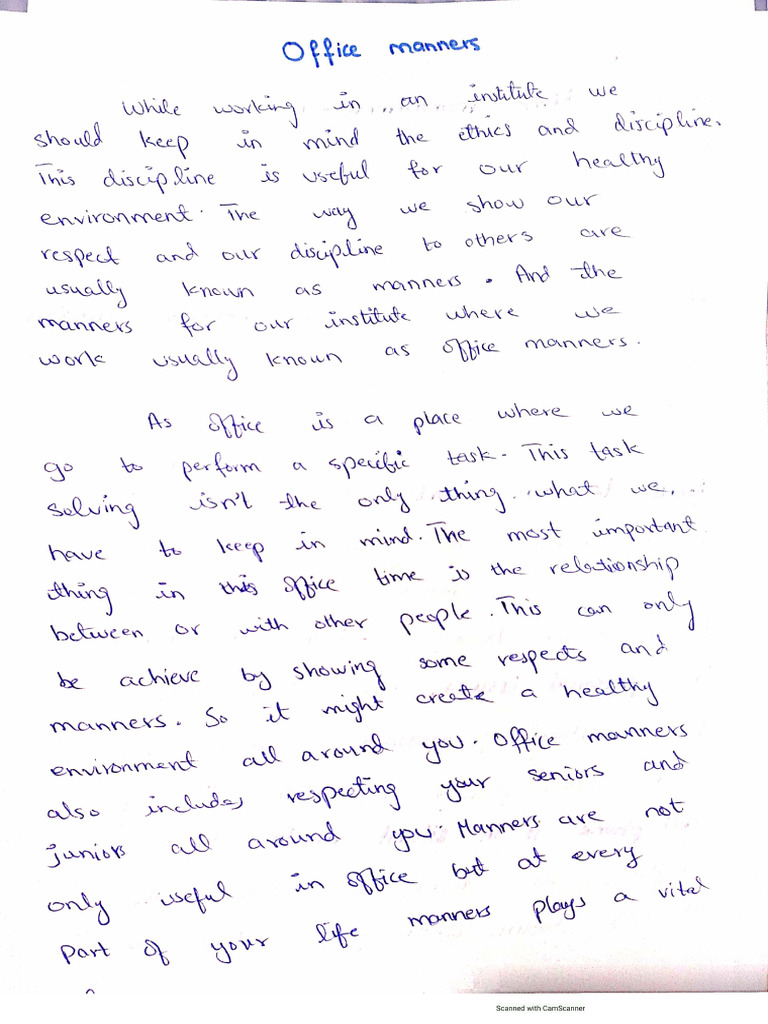 Assignment 2 Office Manners | PDF